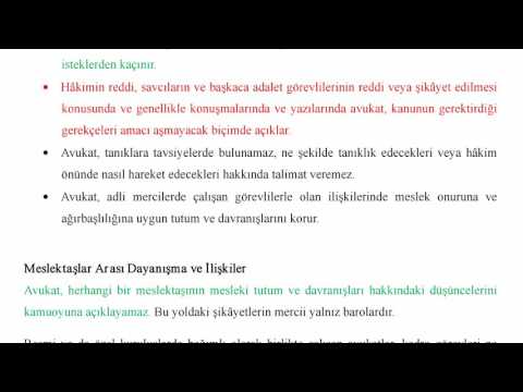 AOF Ders Özetleri Avukatlık ve Noterlik Hukuku Ünite 5  Avukatlık Meslek Kuralları