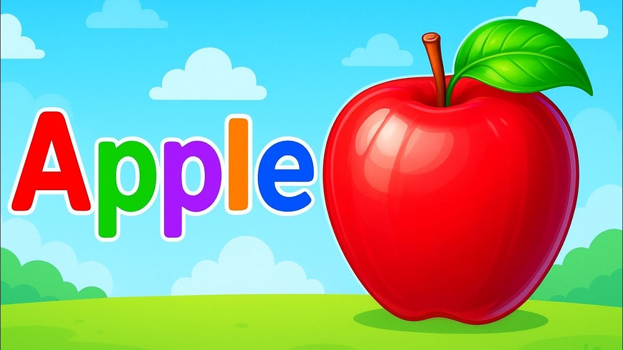 A for Apple 🍎 | ABC Learning Video for Kids | A Alphabet Words | Kids ...