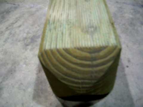 90mm x 90mm Planed and round-top fence post - YouTube