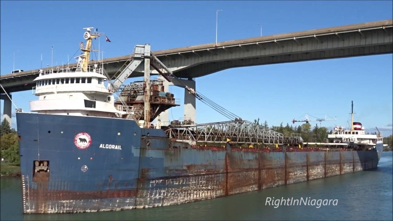 Ship ALGORAIL passes under the Homer Bridge, Welland Canal, 2016 - YouTube