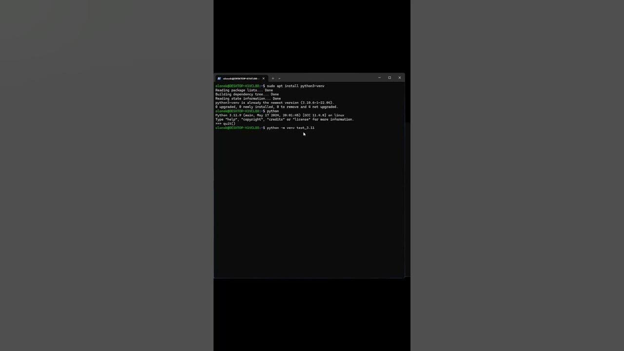 Instalar un nuevo entorno virtual con python venv - YouTube