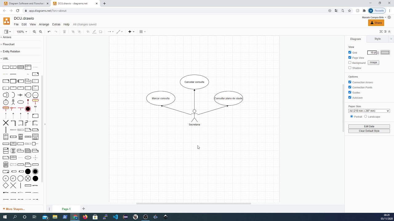 Utilizando o Diagrams net para modelar um Diagrama de Caso de Uso - YouTube