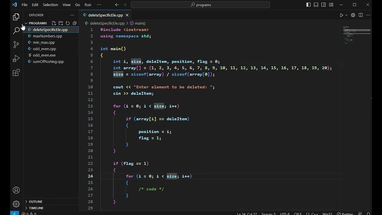 Arrays - delete an element from a specific position - بالدارجة - YouTube
