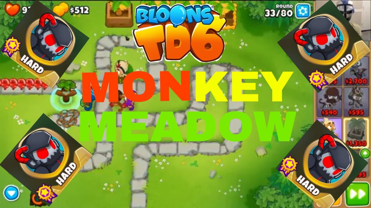 BLOONS TD 6 MONKEY MEADOW MAP ON HARD. MY FIRST TIME TRYING BTD6 MAP ON ...