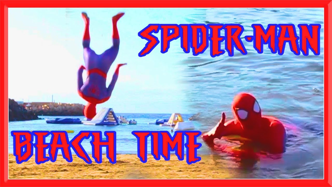 SPIDERMAN FLIPS AT THE BEACH in Real Life | Flips & Kicks - YouTube