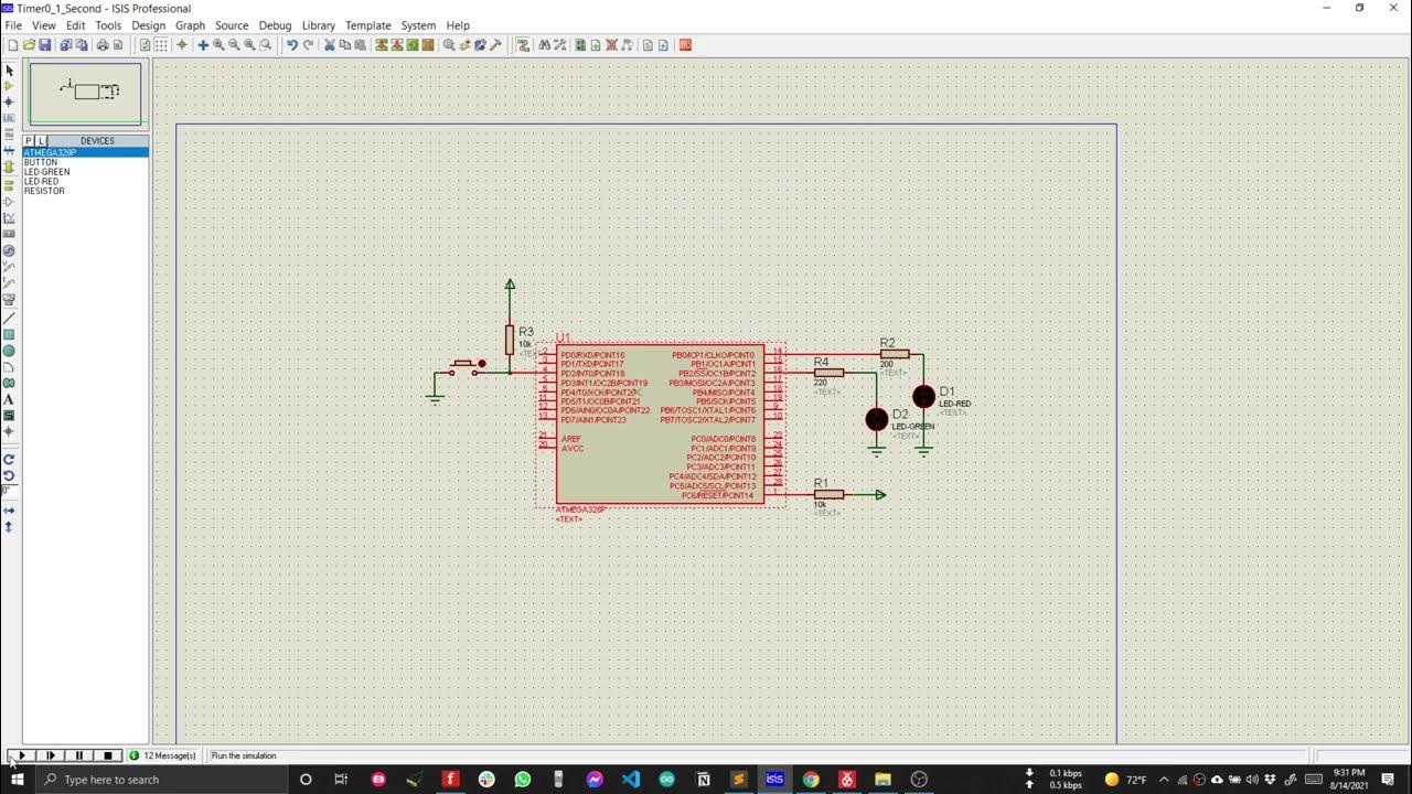 38 One Second Timer Using Timer Interrupt | AVR Microcontroller Bangla ...