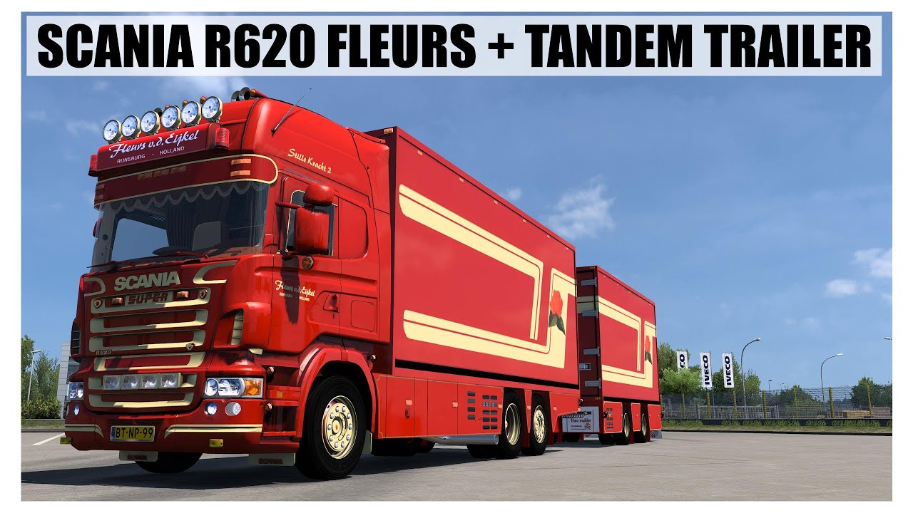 [ ETS 2 1.49 ] 🔹SCANIA R620 FLEURS + TANDEM TRAILER 🔹 - YouTube