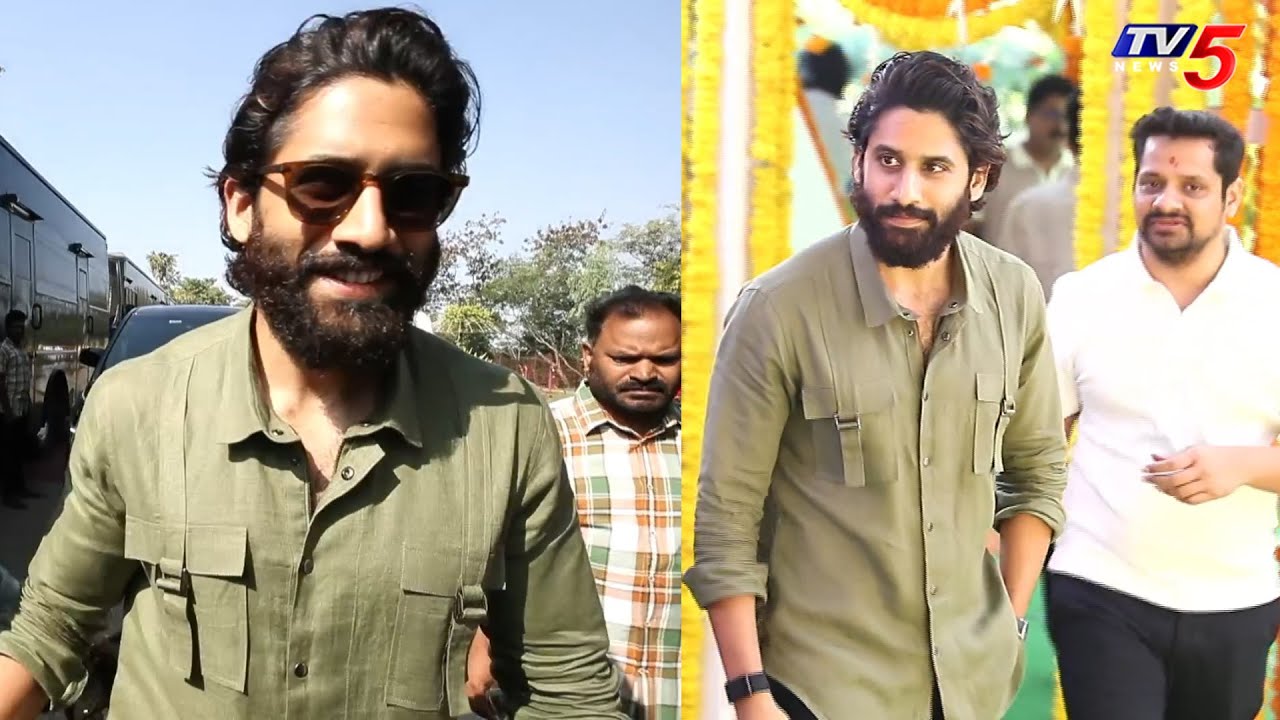 Naga Chaitanya Visuals at Thandel Movie Opening | Sai Pallavi | TV5 ...