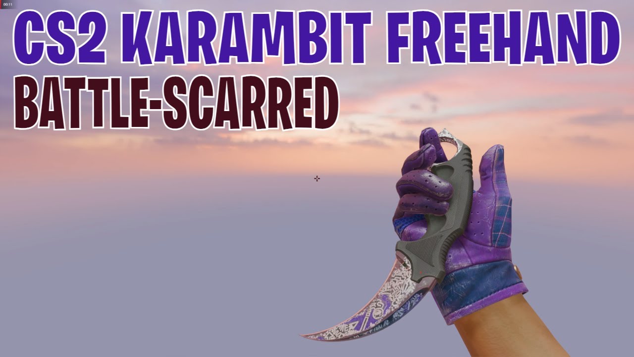 Karambit Freehand (Battle-Scarred) | CS2 Skin Showcase #318 - YouTube