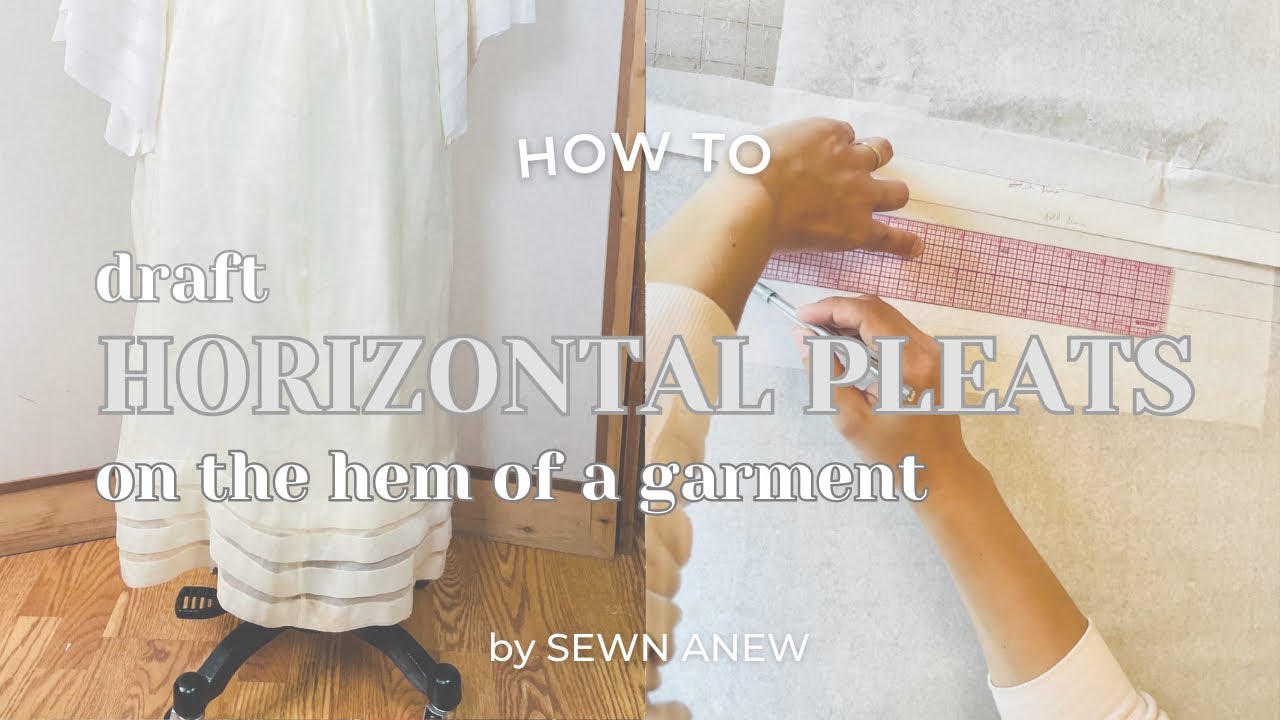 How To Draft Horizontal Pleats - YouTube