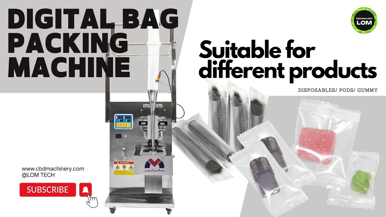 For Pod, Disposables, Gummy. Digital bag packing machine video ...