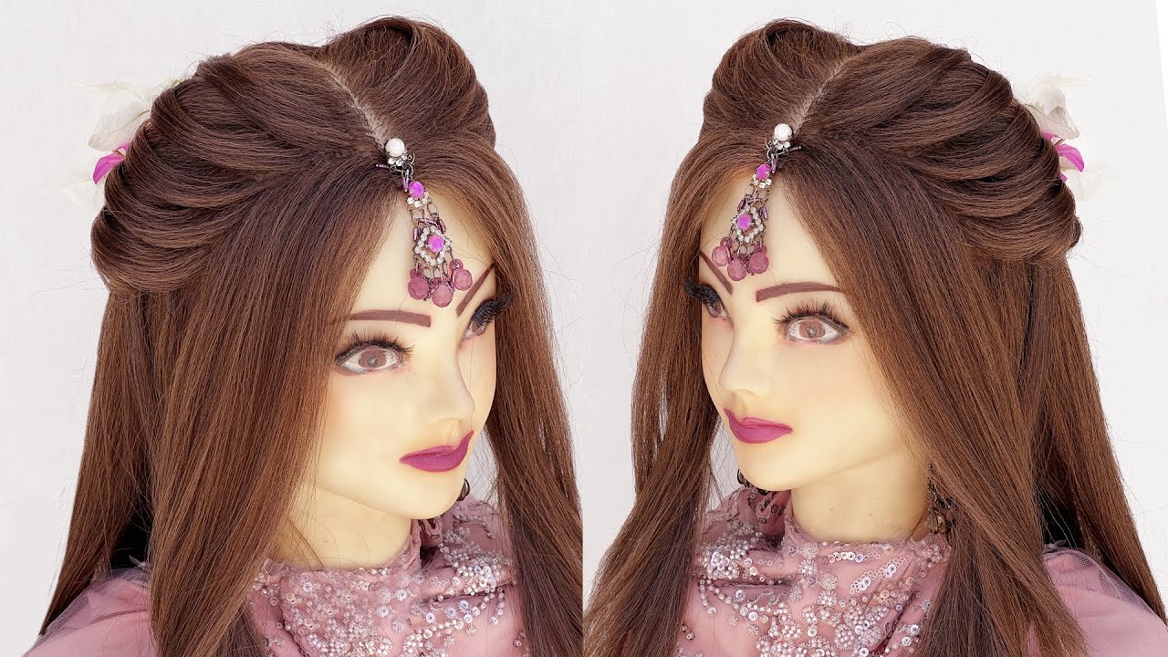 Front Puff hairstyle for bridal l easy open hairstyle for wedding l ...