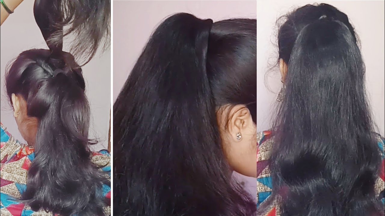 Double Ponytail Hairstyle | Very Easy Long and Short Hair | Messy ...