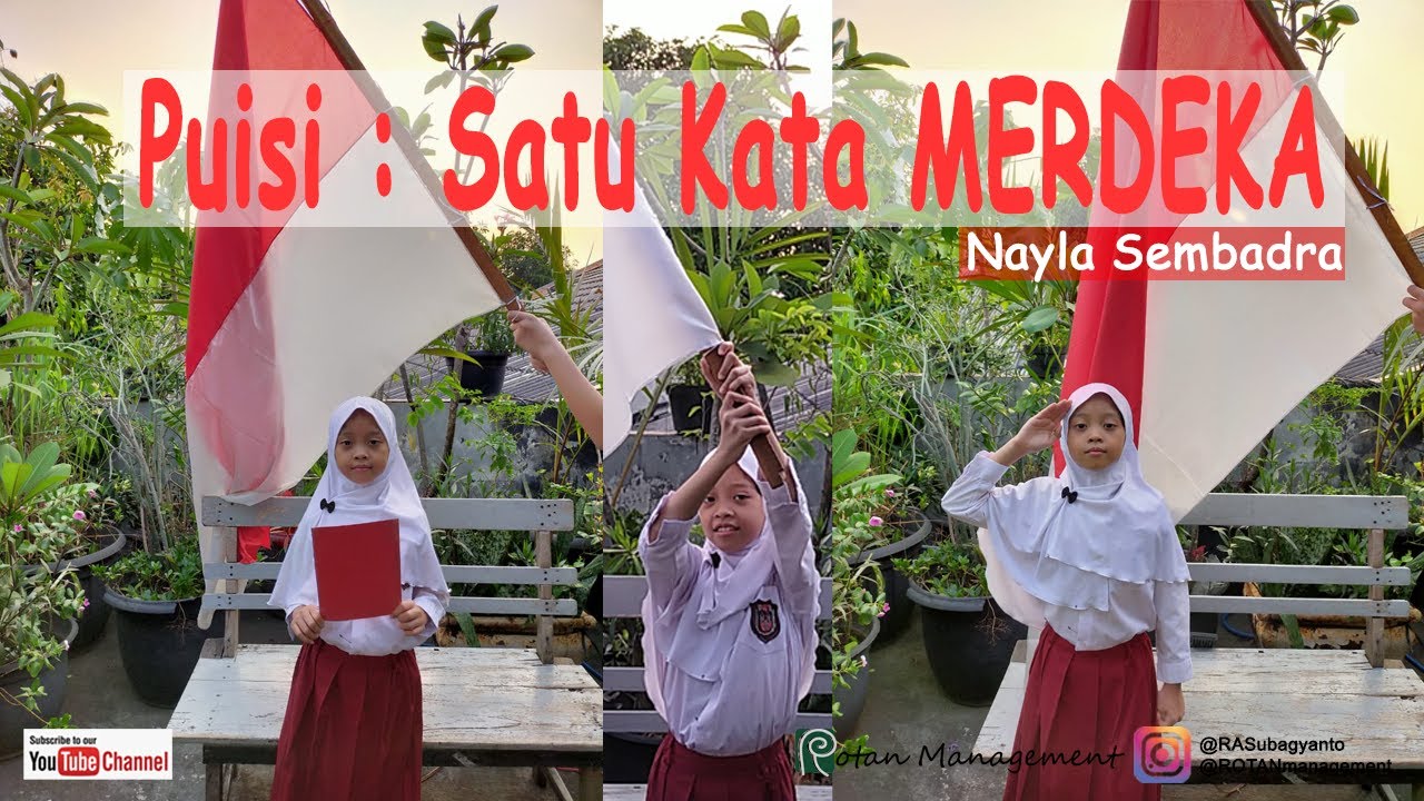 Puisi "Satu Kata Merdeka" dibawakan kembali oleh Nayla Sembadra - YouTube