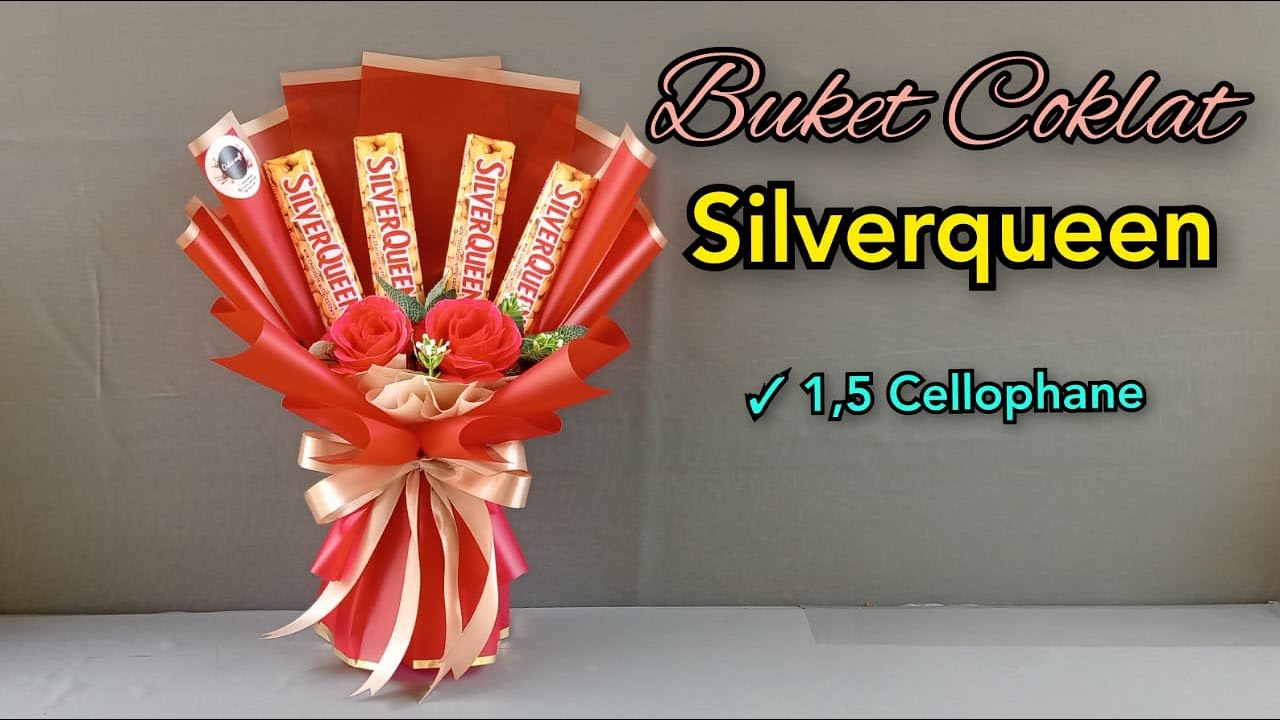 DIY: Membuat Buket Coklat Silverqueen Super Mudah | Tutorial Buket ...