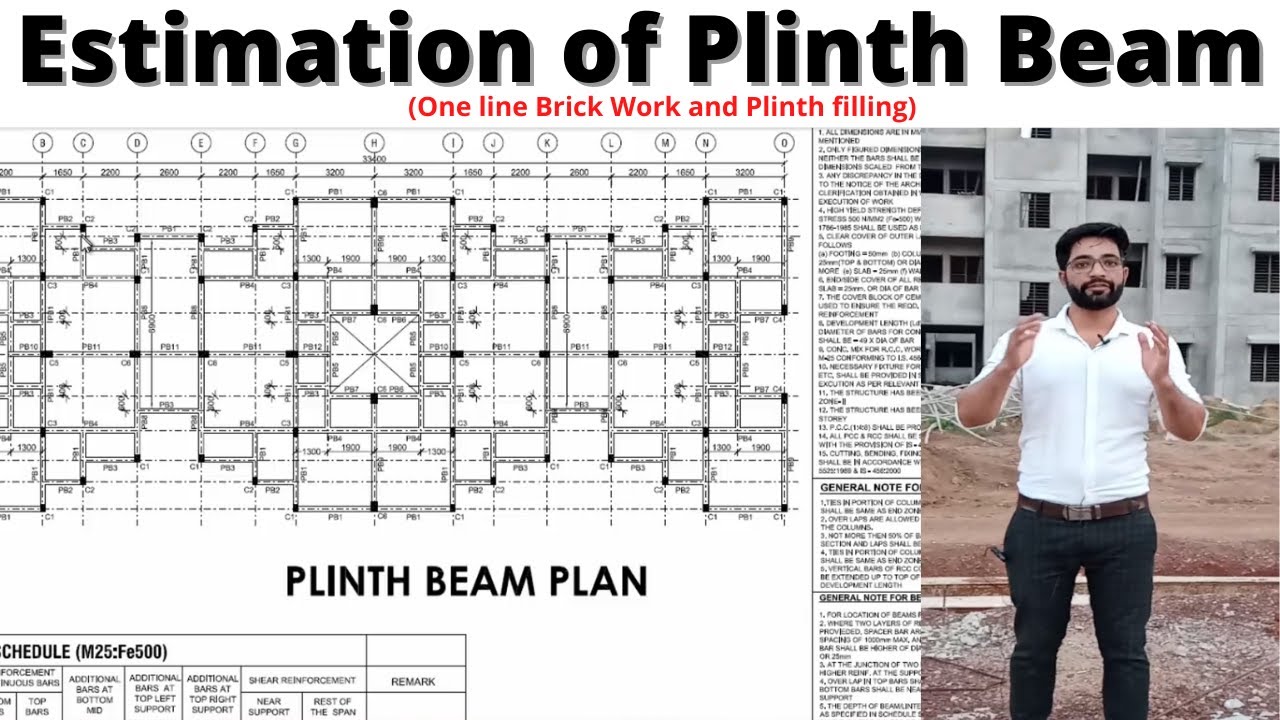 Estimation of Plinth beam & One line Brick work ( Plinth Filling) - YouTube