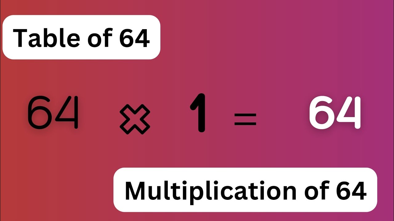 64 Times Table 64 Multiplication 64 Maths Table 64 Ka Table 64