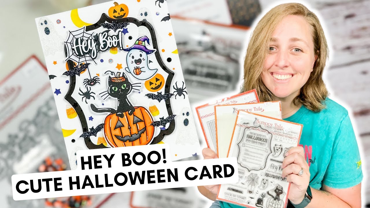 Hey Boo! Cute Halloween Card [using Scrappy Tails Crafts!] - YouTube