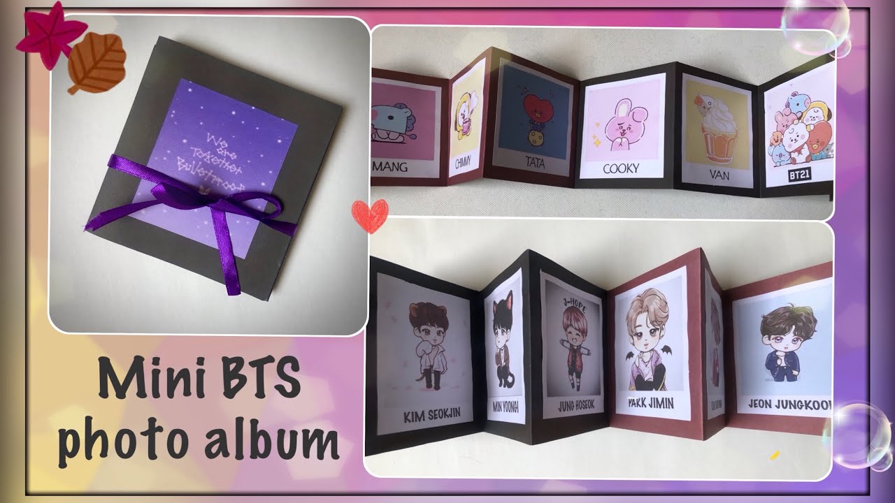 BTS DIY mini photo album . (with printing )part-7 - YouTube