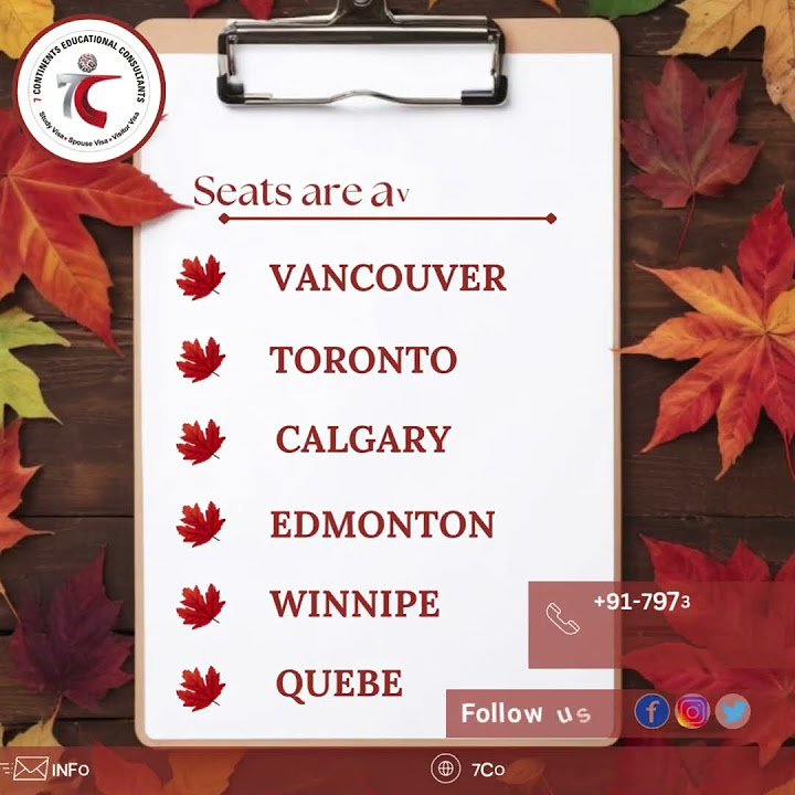 7 Continents Educational Consultants | Study in Canada | #7C # ...