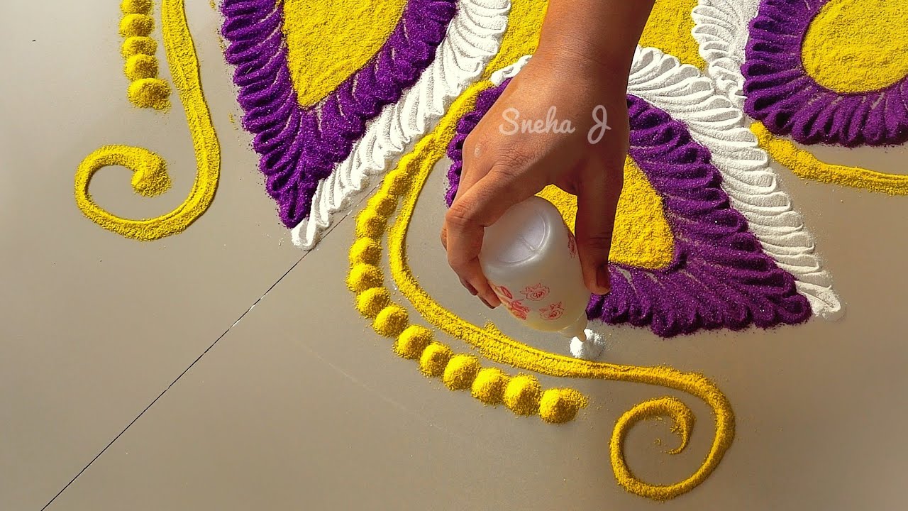 Superb Beautiful Daily Rangoli Design by Sneha J - YouTube