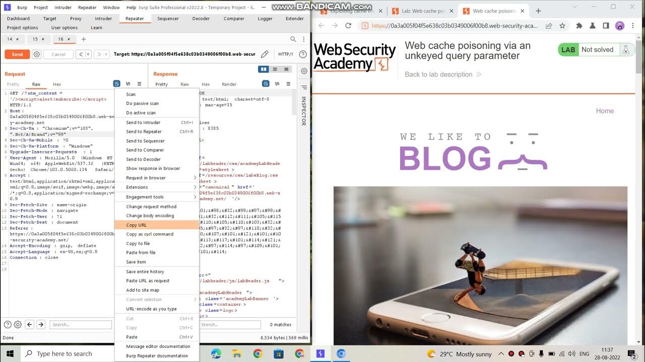 Web cache poisoning via an unkeyed query parameter - YouTube