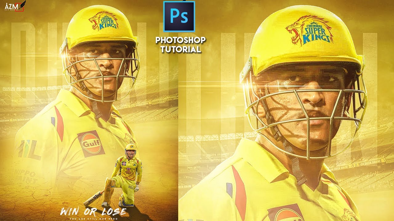 Dhoni Cricket Poster Design Photoshop Tutorial | MSDHONI #Photoshop # ...