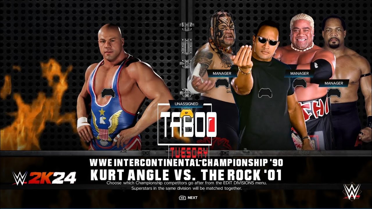 The Rock vs Kurt Angle | IC Championship - YouTube