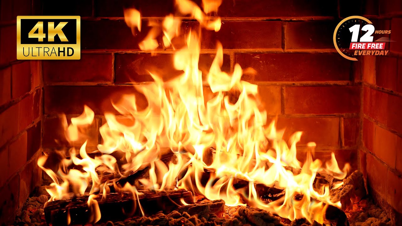 🔥Beautiful Fireplace 4K🔥Non-Stop Crackles & Embers for Improved Sleep ...