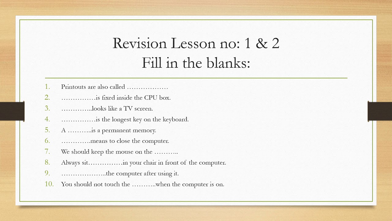 REVISION : 1 & 2 - YouTube