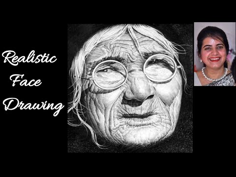 Hyper Realistic drawing of oldlady#old age skin texture and pores#old ...