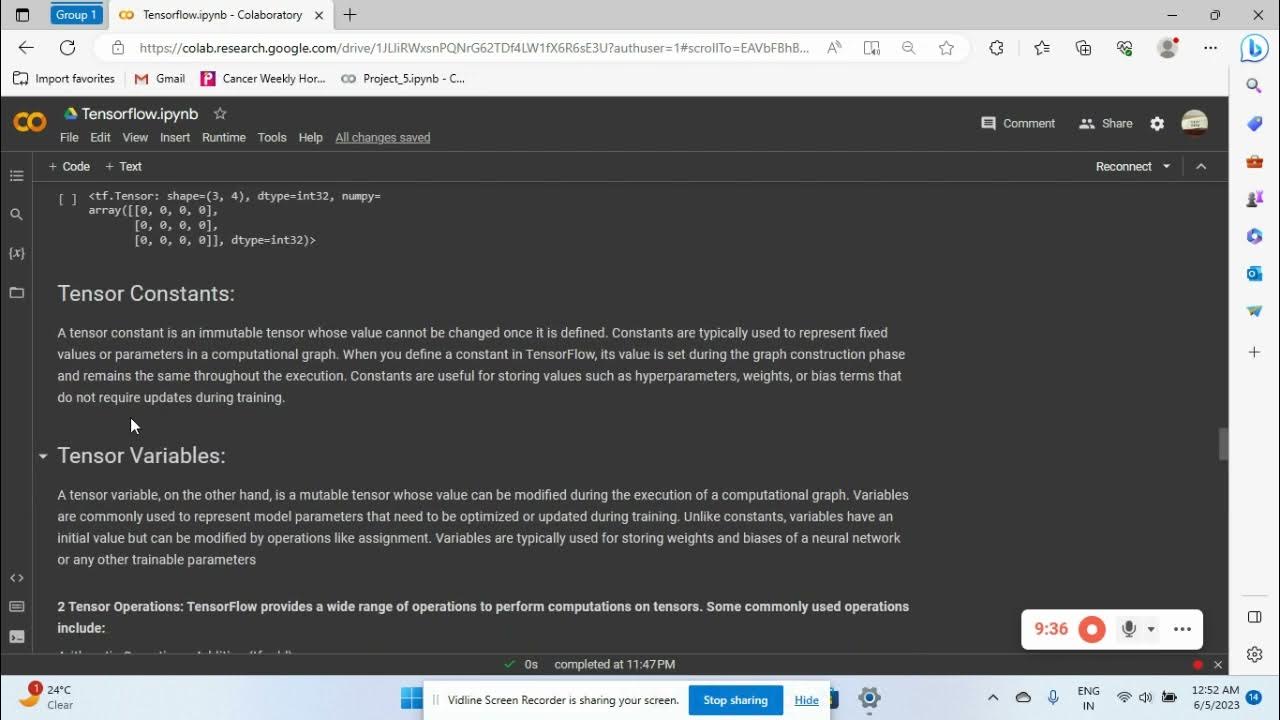 Day 2: Tensor manipulation and operations in TensorFlow - YouTube