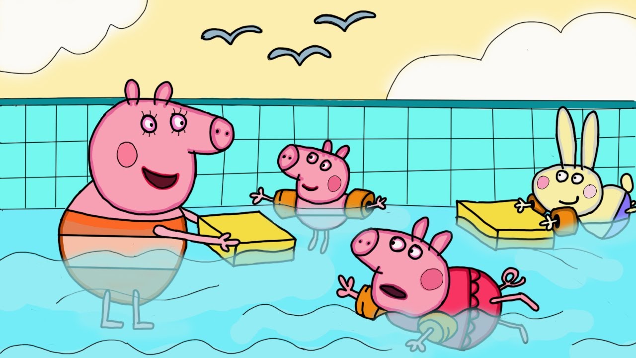 Peppa pig going to swimming by SSCEMET - Peppa pig fanmade coloring ...