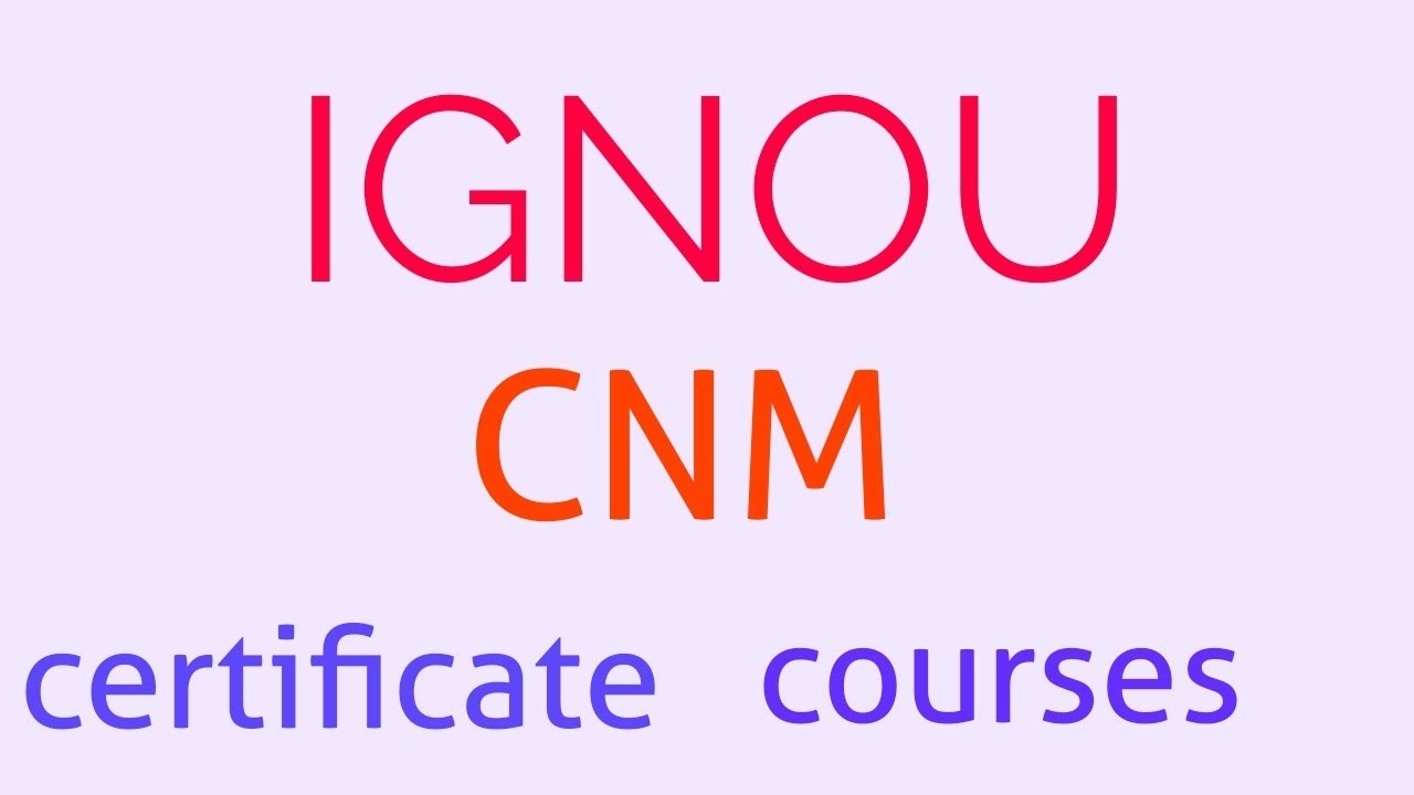 ignou cnm certificate in ngo management - YouTube