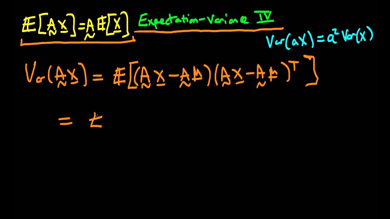 Expectations and variance of a random vector - part 4 - YouTube