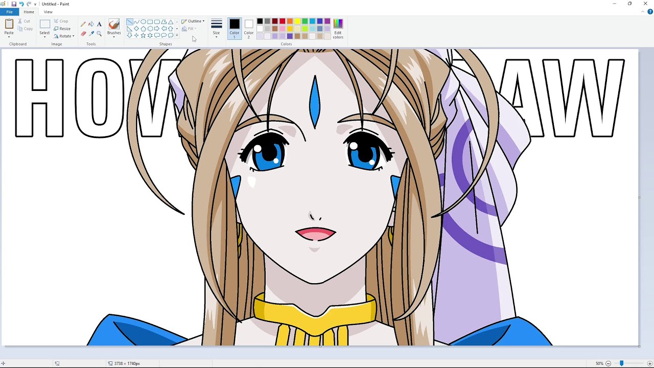 Speed Drawing of Belldandy on MS Paint | Speed Paint Anime | Dragon ...