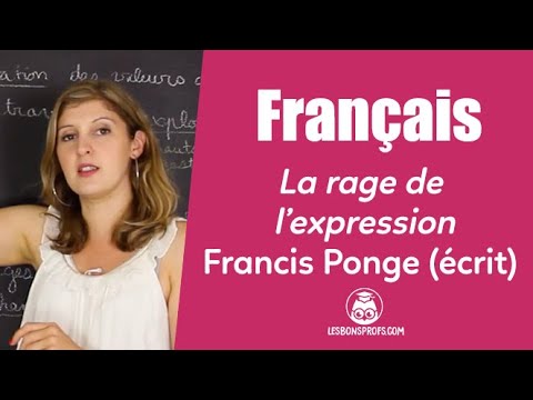 La rage de l'expression, Francis Ponge - Français - Première - Les Bons ...