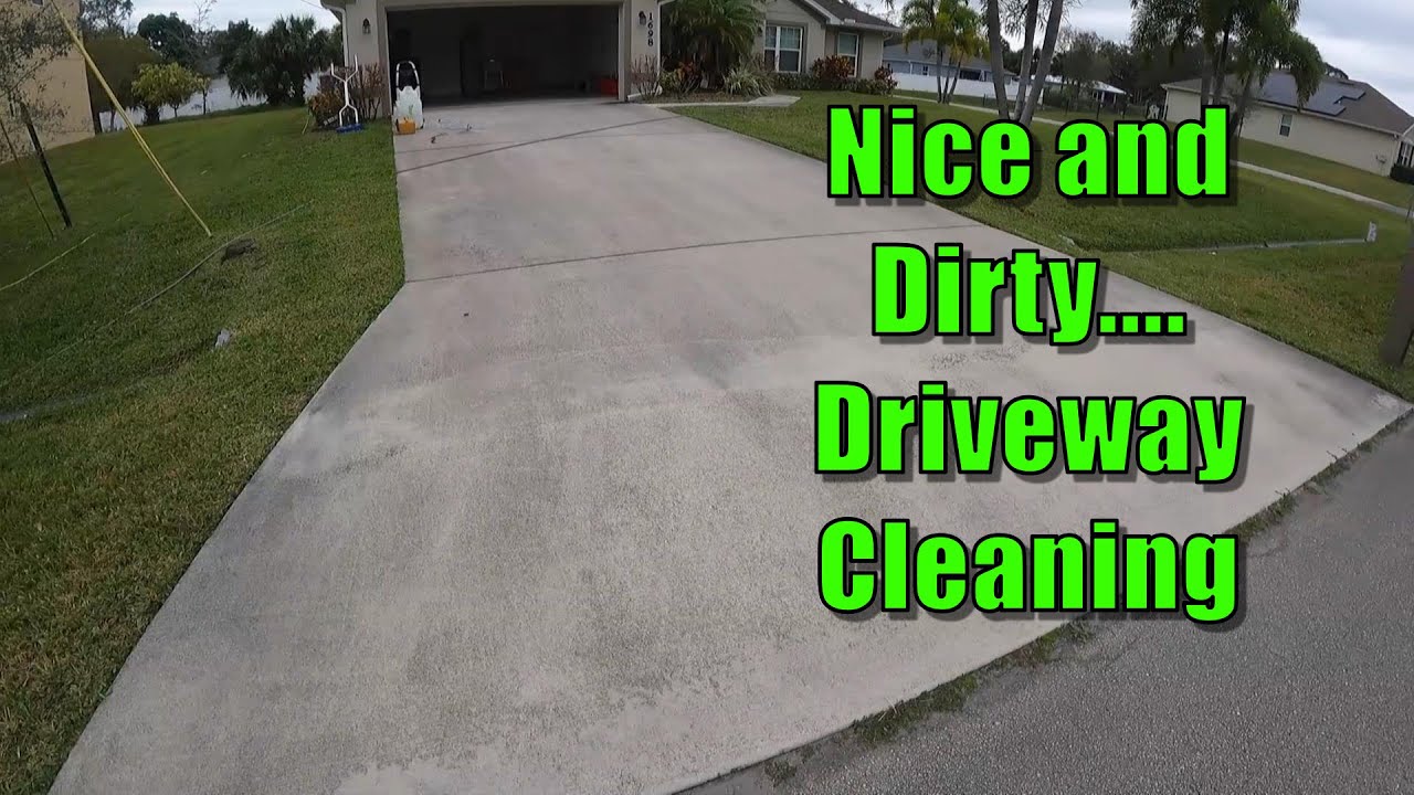A DIRTY 👀 driveway.... becomes a CLEAN - YouTube