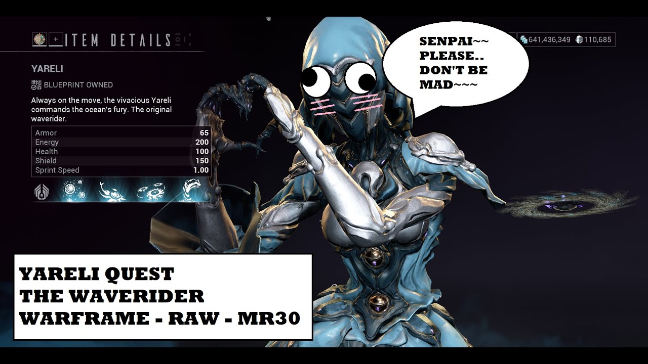 YARELI QUEST - THE WAVERIDER - WARFRAME - RAW - MR30 - YouTube