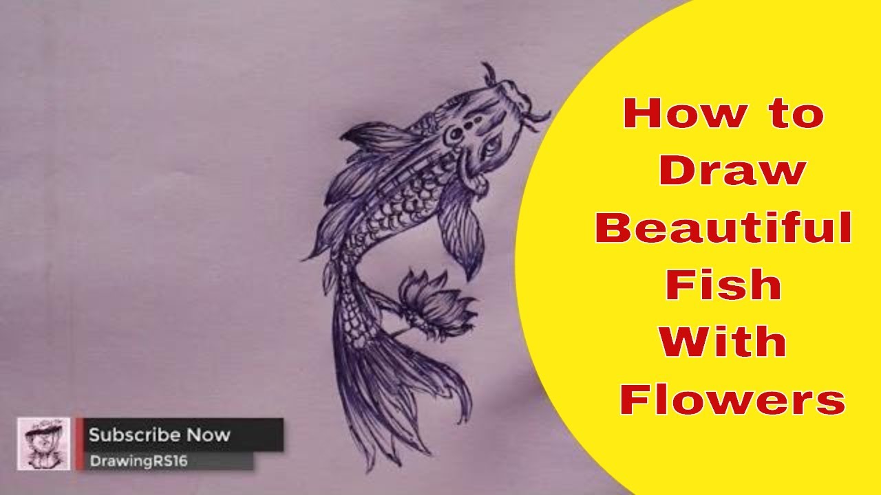 How to Draw Beautiful Fish With Flowers | Drawing | Art | Fish | - YouTube