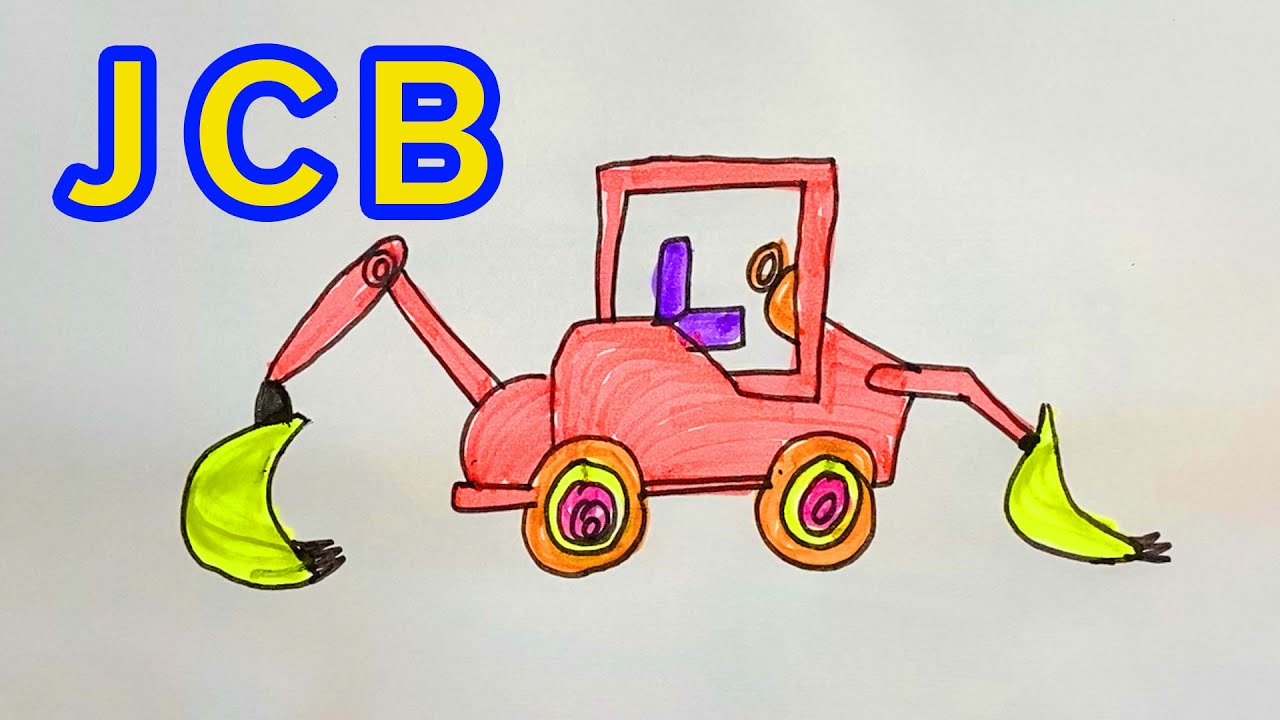 JCB DRAWING | COLOURING KIDS - YouTube