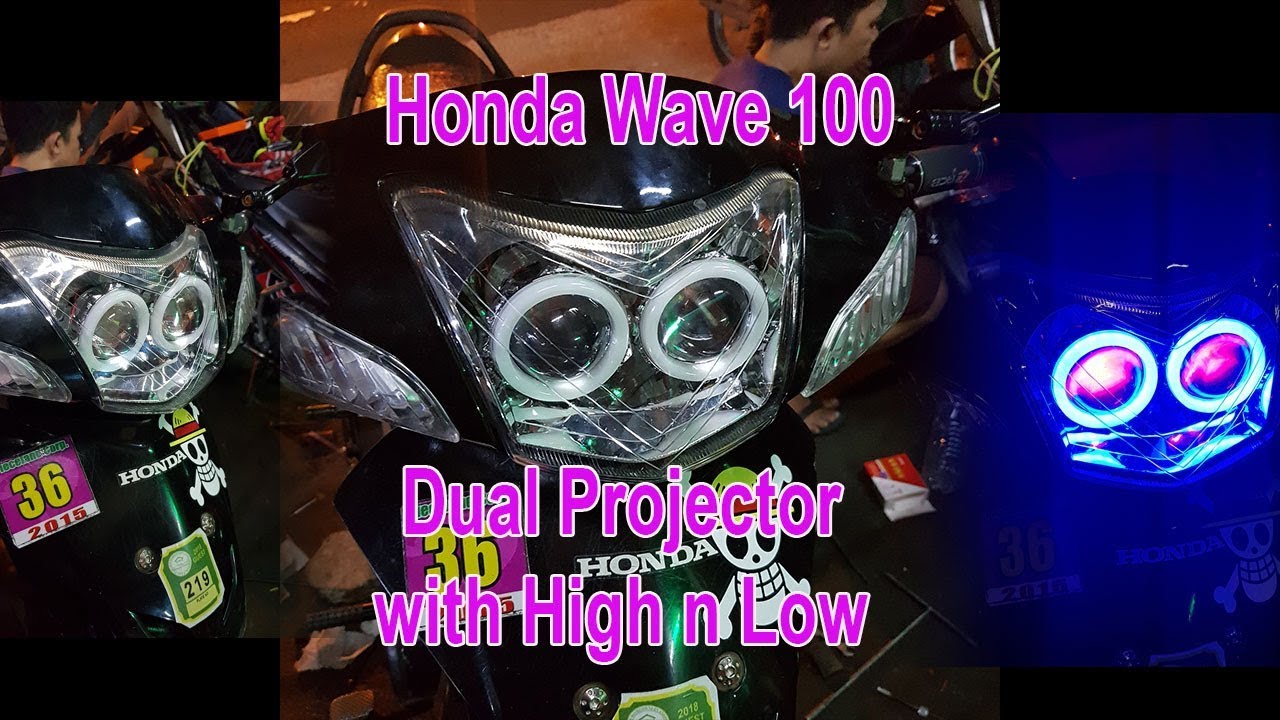 Honda Wave 100 dual Led with H n L Light Setup by HotLights Philippines ...