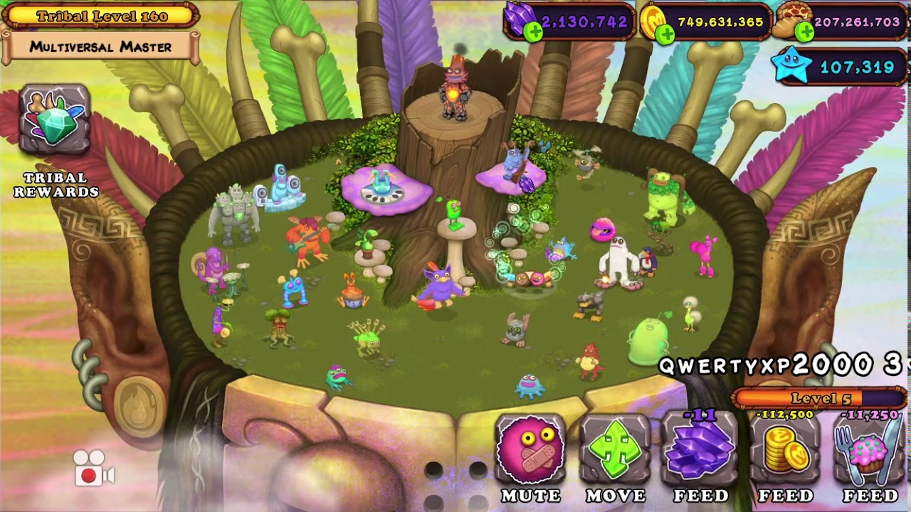 Leveling up monsters on Tribal Island - YouTube