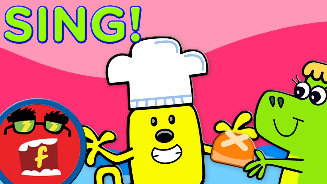 Hot Cross Buns Lyric Video | Fredbot Kids Songs (Lucy the Dinosaur ...