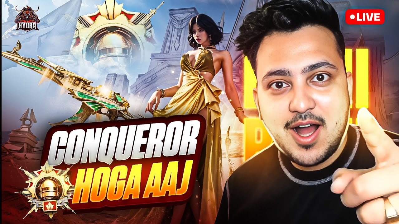 AAJ CONQUEROR TOP 100 DONE, HACKER GAMEPLAY BGMI LIVE! - YouTube