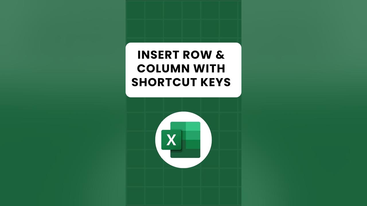 Shortcut keys to Insert Row & Column in Ms-Excel - YouTube