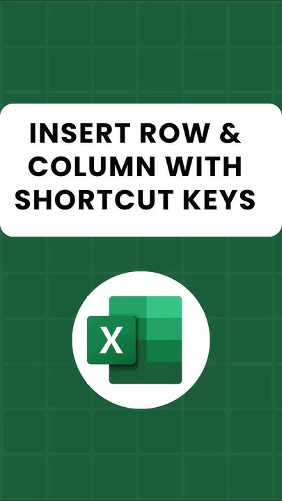 Shortcut keys to Insert Row & Column in Ms-Excel - YouTube