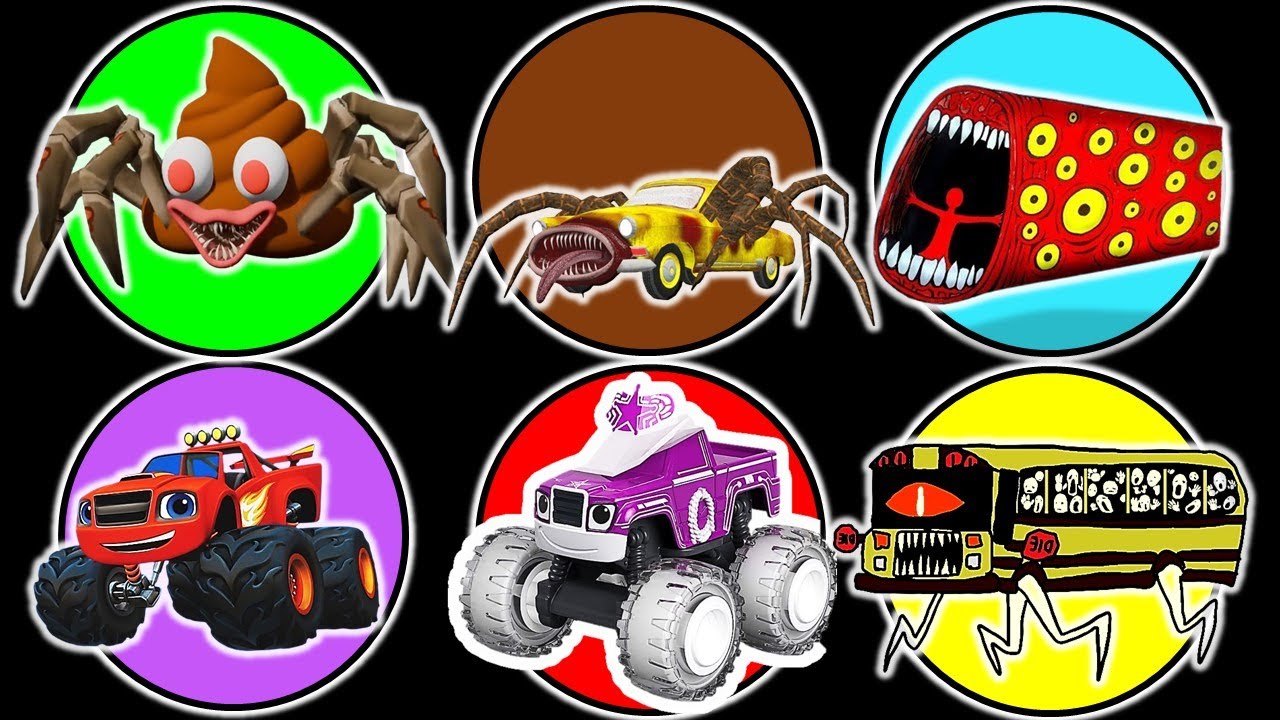 KUMPULAN MONSTER !! Bus Eater, Blaze Truck Monster, Poop Head Eater ...