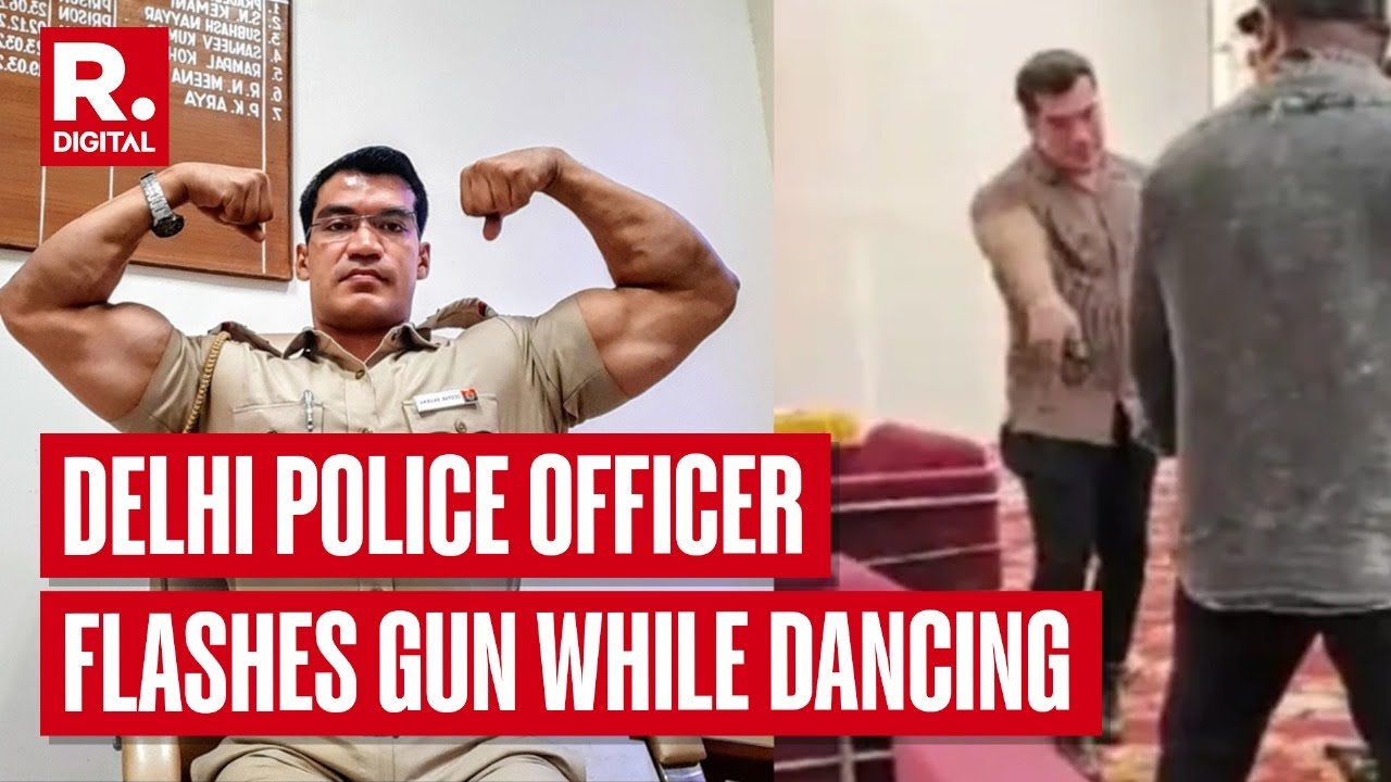 Tihar Prison Jailer Deepak Sharma Faces Backlash For Wielding Gun While Dancing At A Party - YouTube