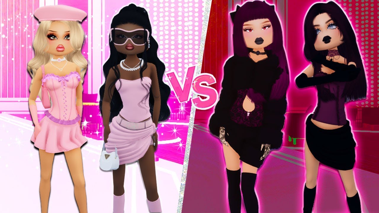 Girly vs GOTH In Dress To Impress - YouTube